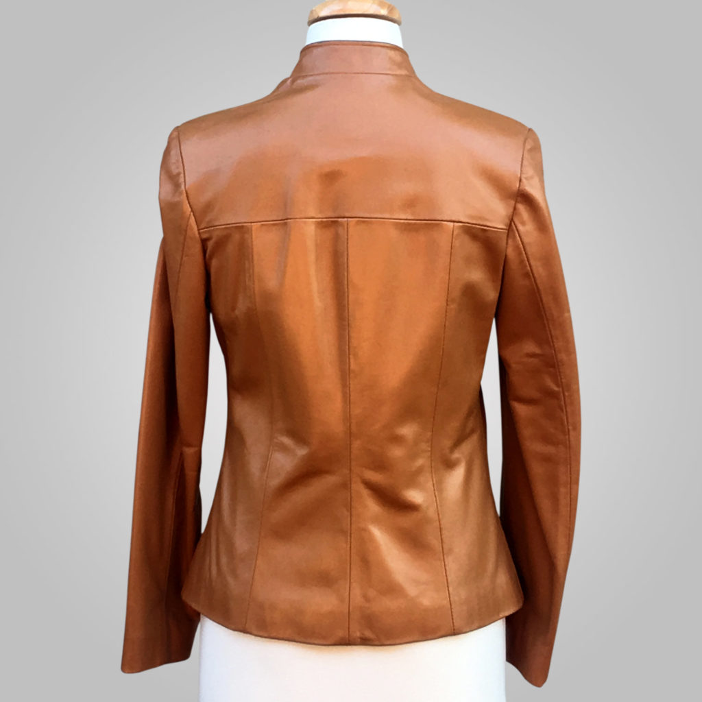 Brown Leather Jacket - Brown Scott 103 - L'Aurore Leather Jacket