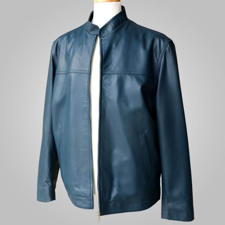 Blue Leather Jacket: Bold Statement, Enduring Style (Scott 103)
