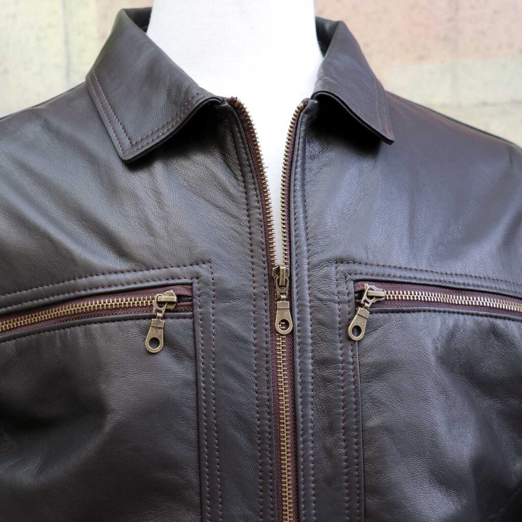 Brown Leather Jacket | Men's Classic | L'Aurore Benelli 107