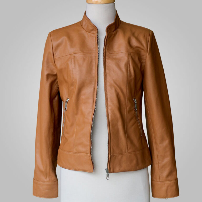 Tan Leather Jacket: Timeless Style & Sophistication, Tan Joan 002c