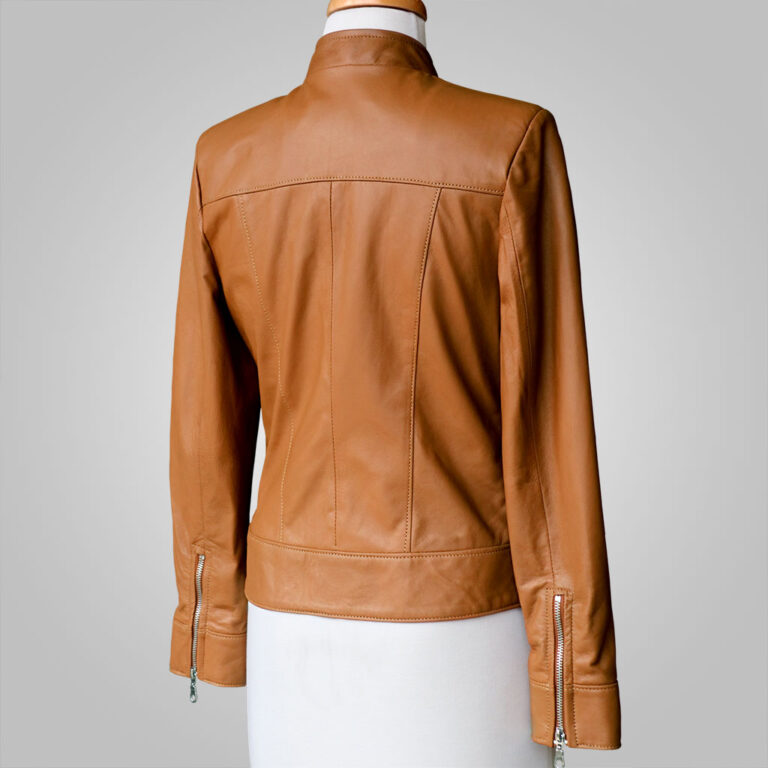 Tan Leather Jacket: Timeless Style & Sophistication, Tan Joan 002c
