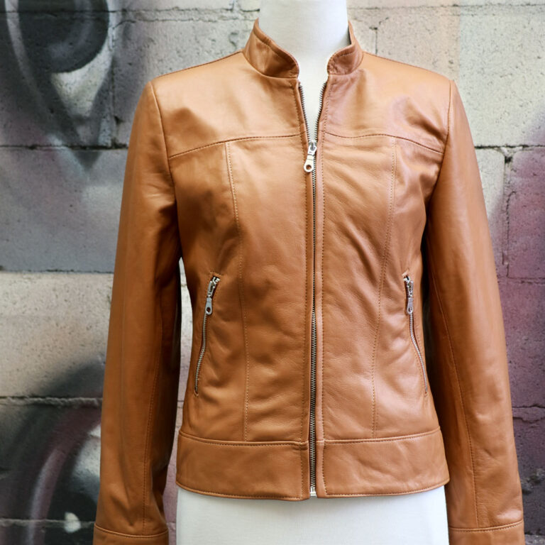 Tan Leather Jacket: Timeless Style & Sophistication, Tan Joan 002c