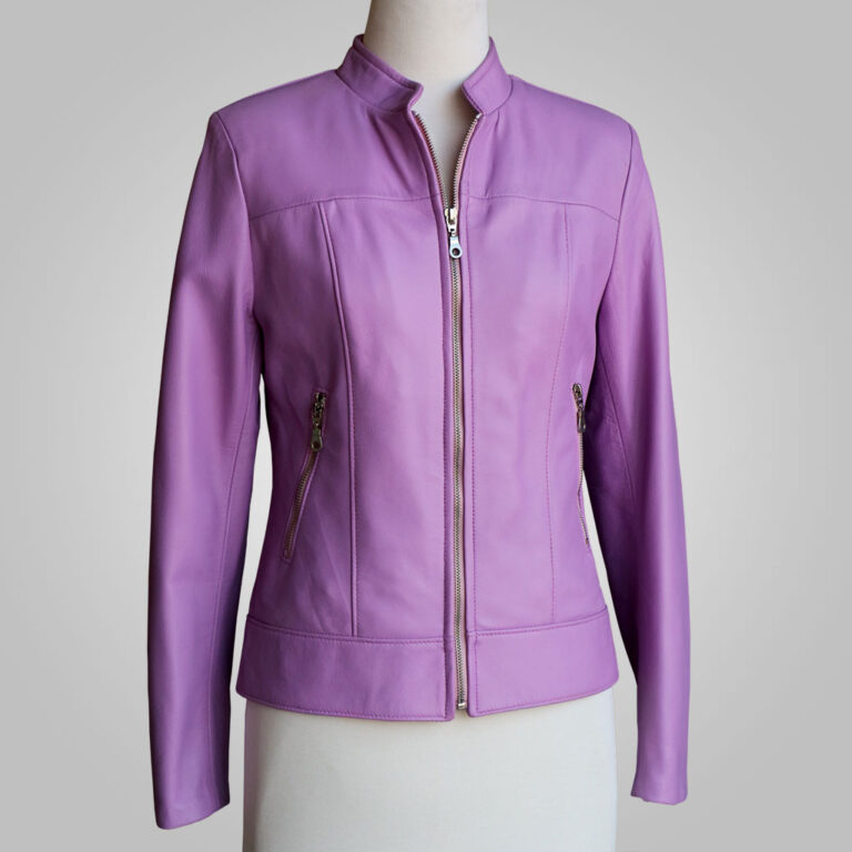 Purple Leather Jacket - Purple Joan 002A - L'Aurore Leather Jacket