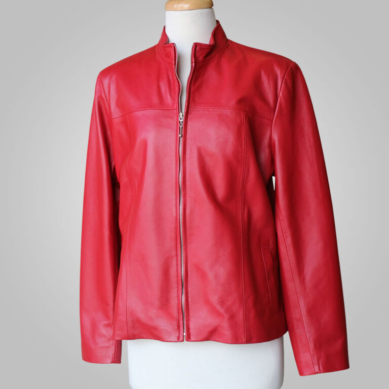 Red Leather Jacket: Own your confidence, Turn heads, Lynda 003c