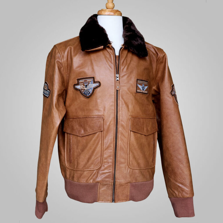 Tan Leather Jacket | Timeless Sophistication | Task Force 001
