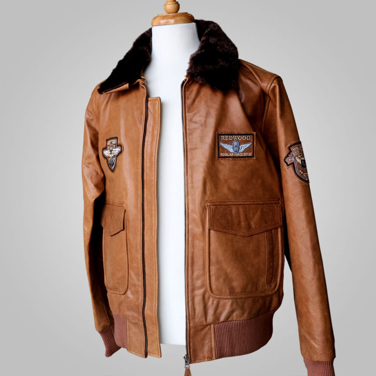 Tan Leather Jacket | Timeless Sophistication | Task Force 001