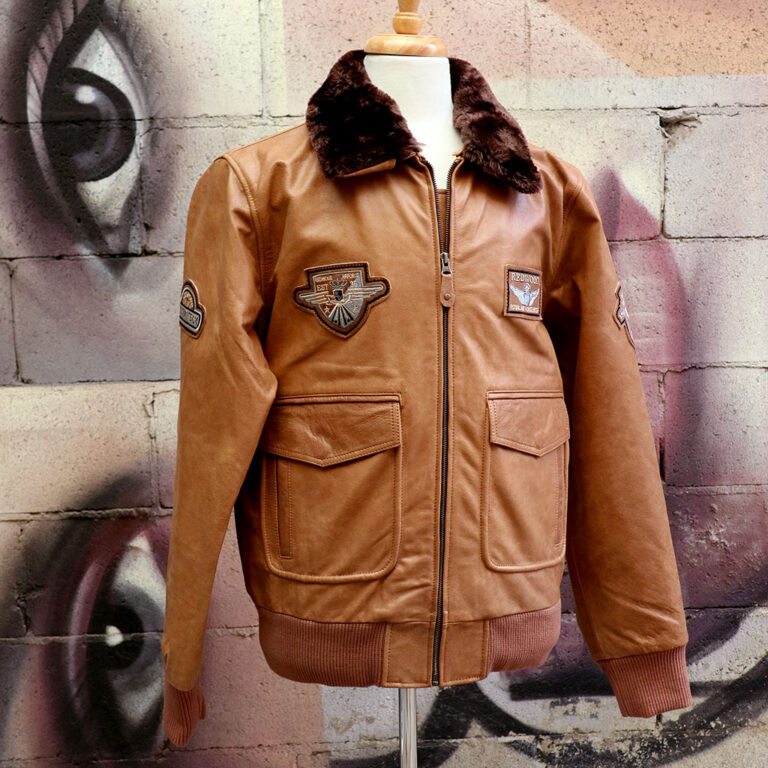 Tan Leather Jacket | Timeless Sophistication | Task Force 001