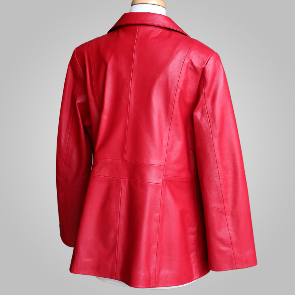 Red Leather Jacket: Bold Statement, Timeless Appeal - Grace 007